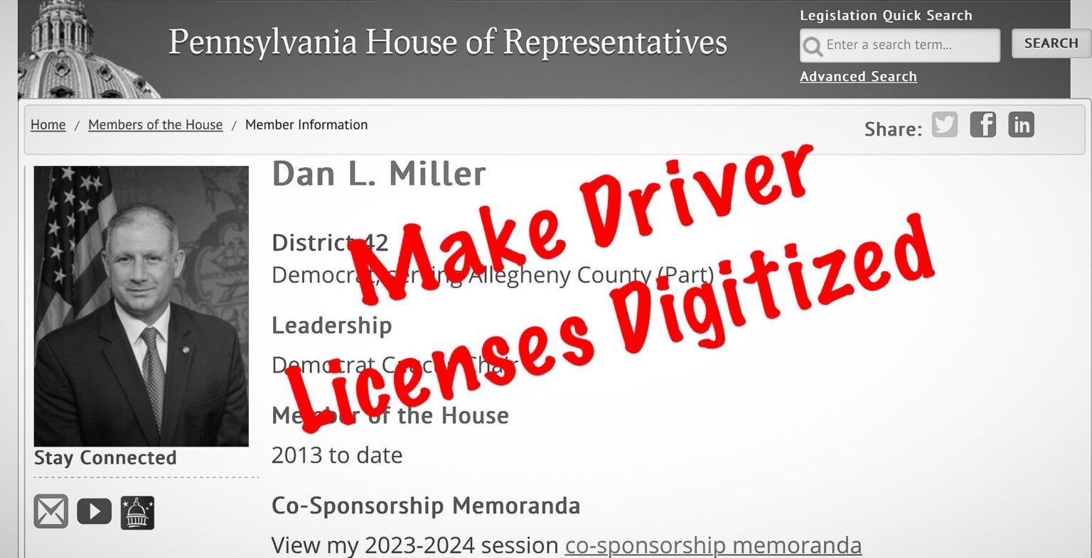Digitize Driver Licenses! A Look At What Rep. Dan Miller Wants To Do ...